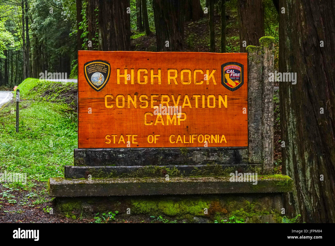 High Rock Conservation Camp in the Redwood National Park Stock Photo ...