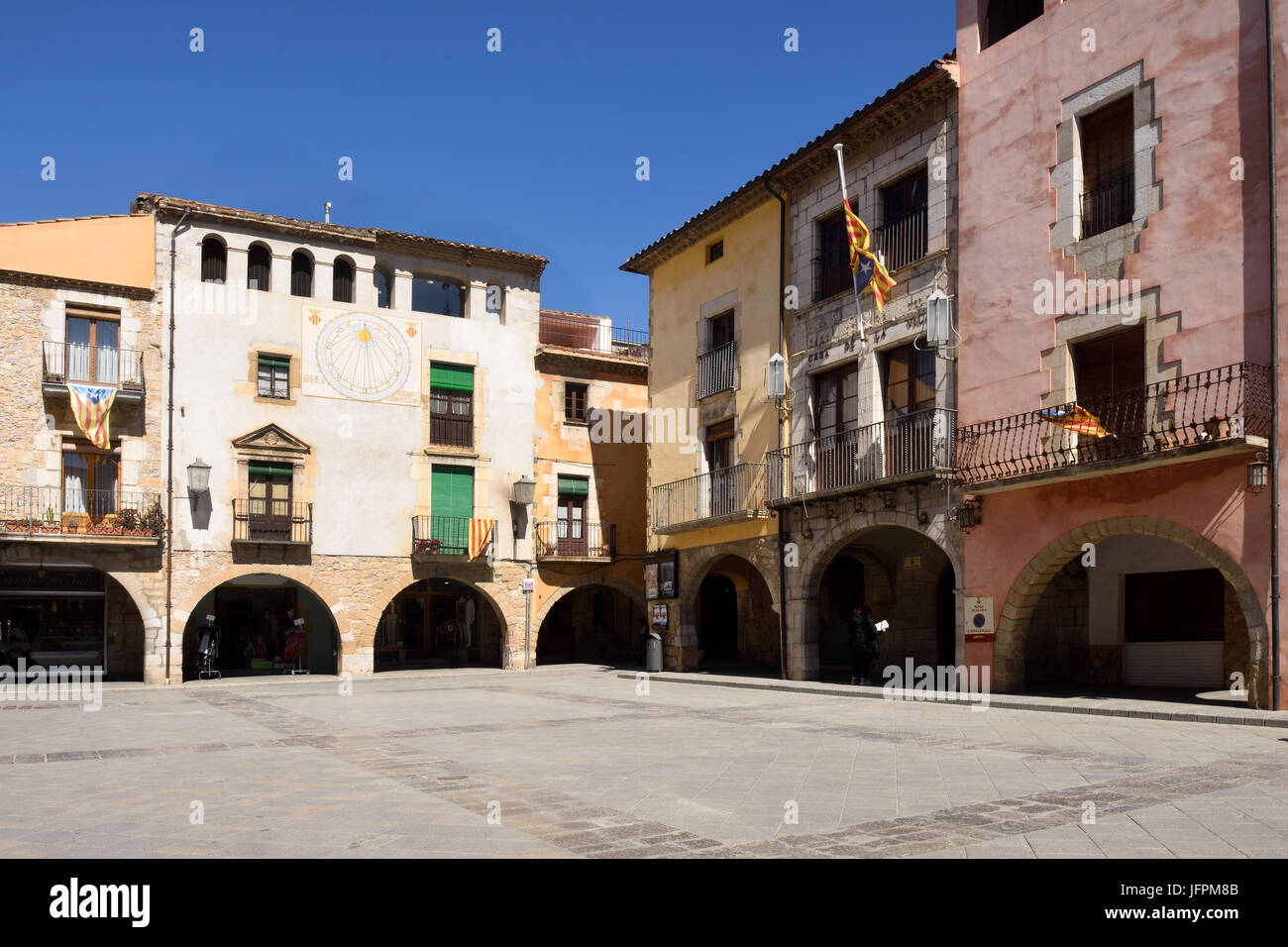 Square of Torroella de Montgri, Baix Emporda, Girona province,Spain ...