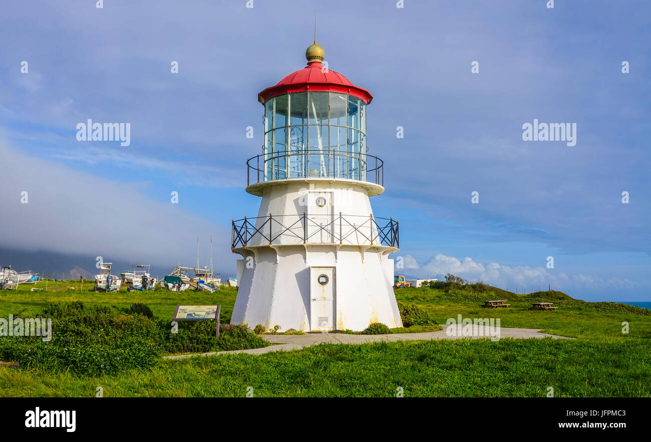 Lighthouse at Shelter Cove Stock Photo - Alamy