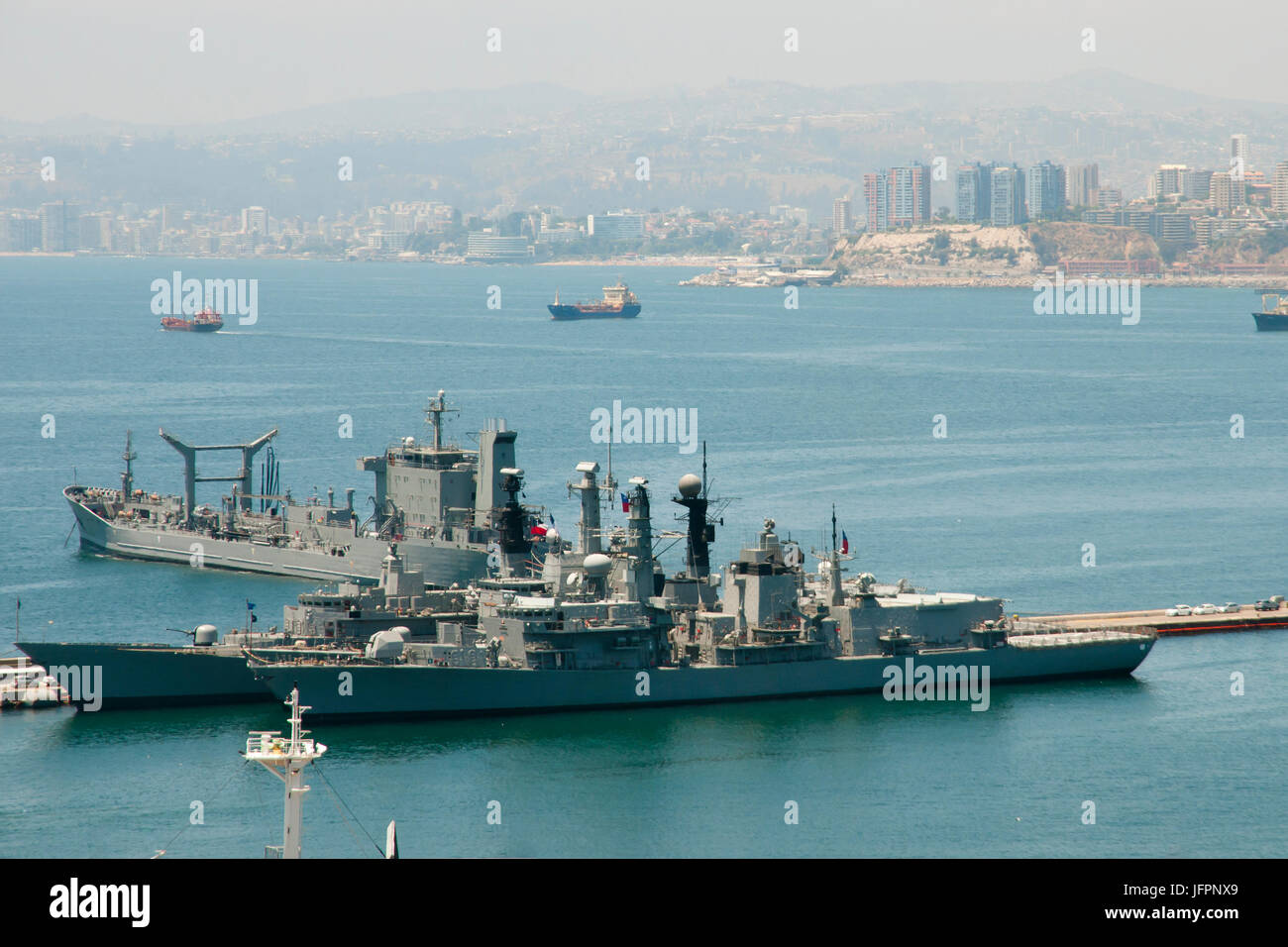 Military Navy Ship - Valparaiso - Chile Stock Photo - Alamy