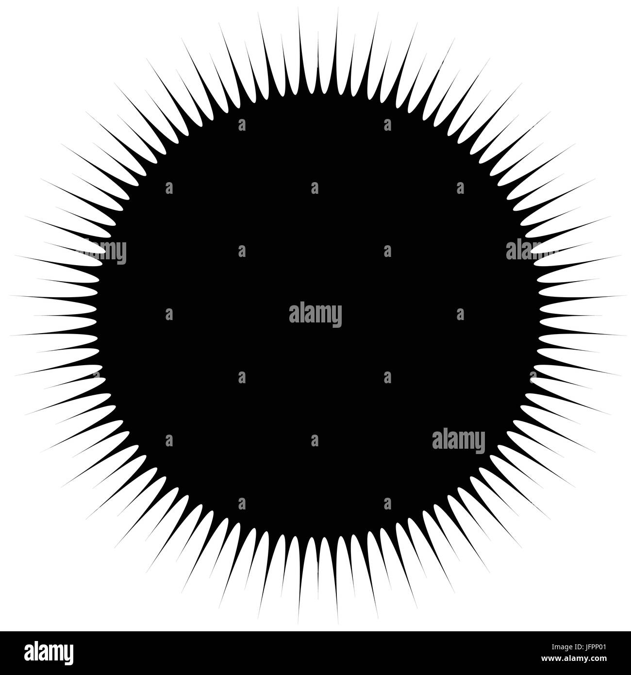 Geometric circle design element with radial lines. Abstract shape with ...