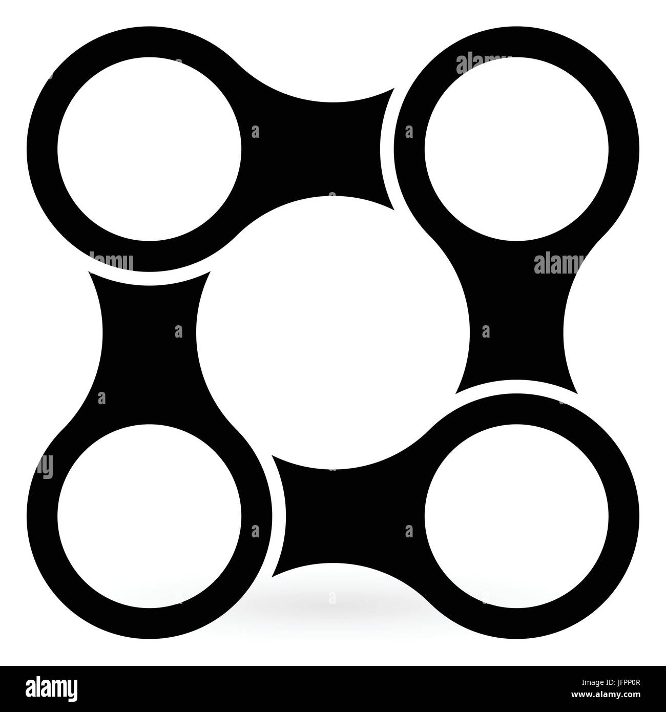 Abstract interlocking chain-like symbol. interlacing geometric element ...