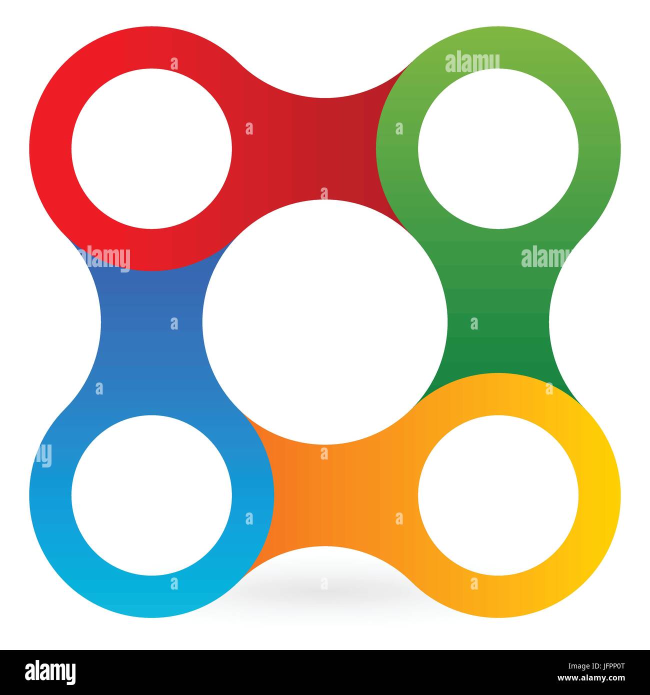 Abstract interlocking chain-like symbol. interlacing geometric element ...