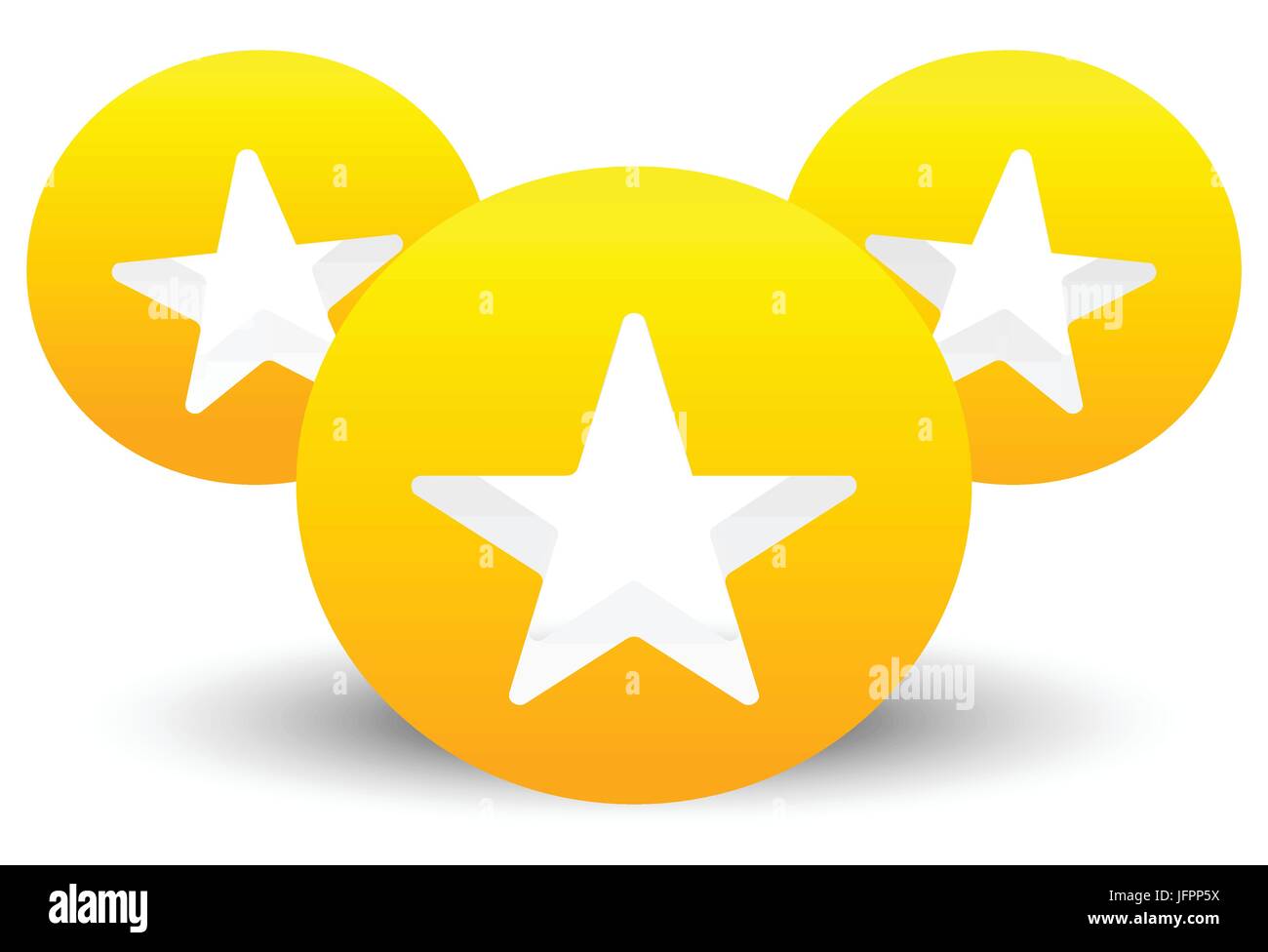 Star icon with composition of 3 circles with stars cut in them Stock ...
