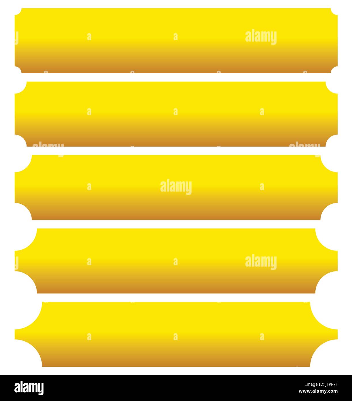 Set of metal plaque, banner shapes. precious metal bars with corner ...