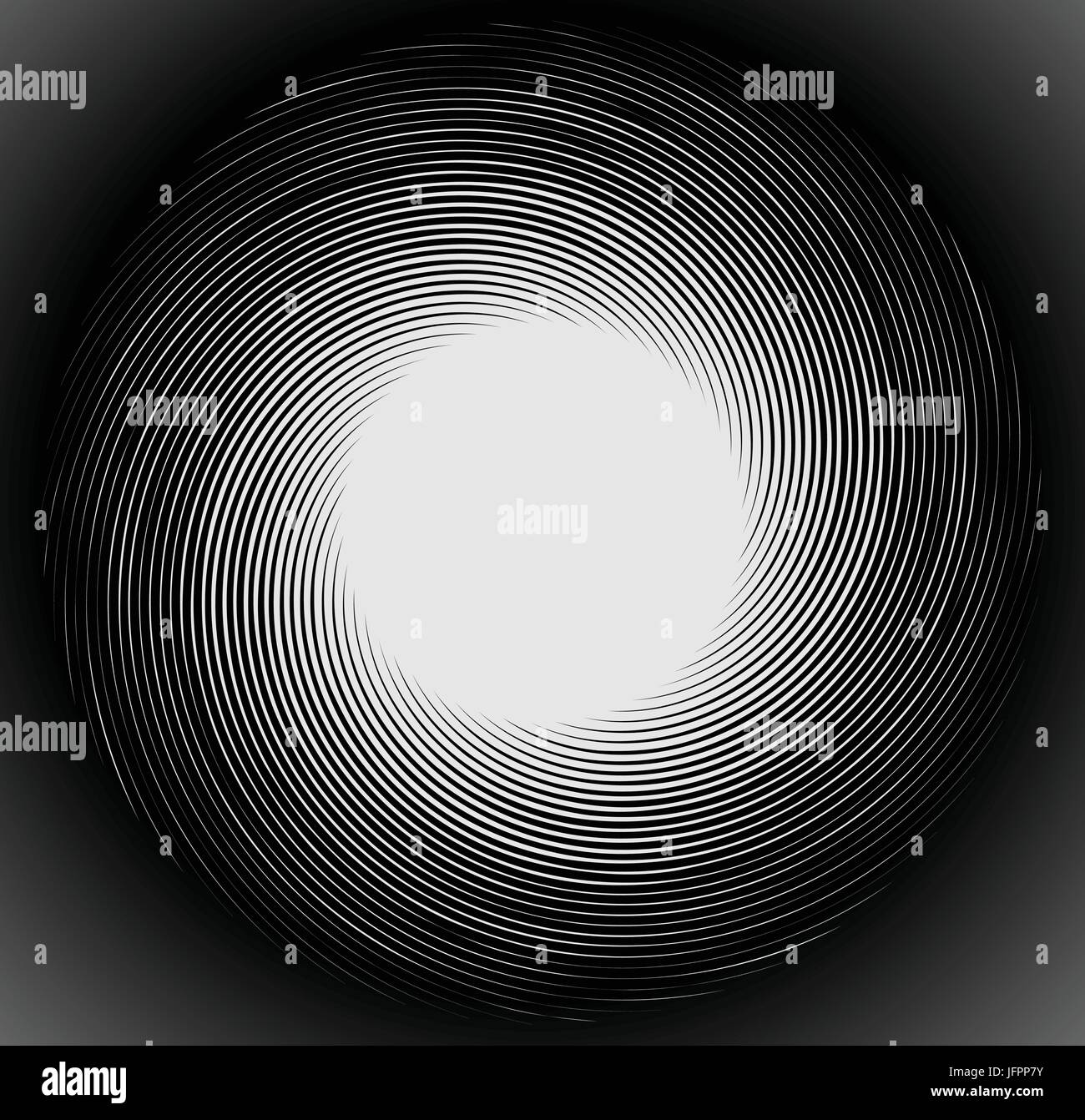Monochrome spiral geometric. Rotating radial lines abstract design element Stock Vector Image ...