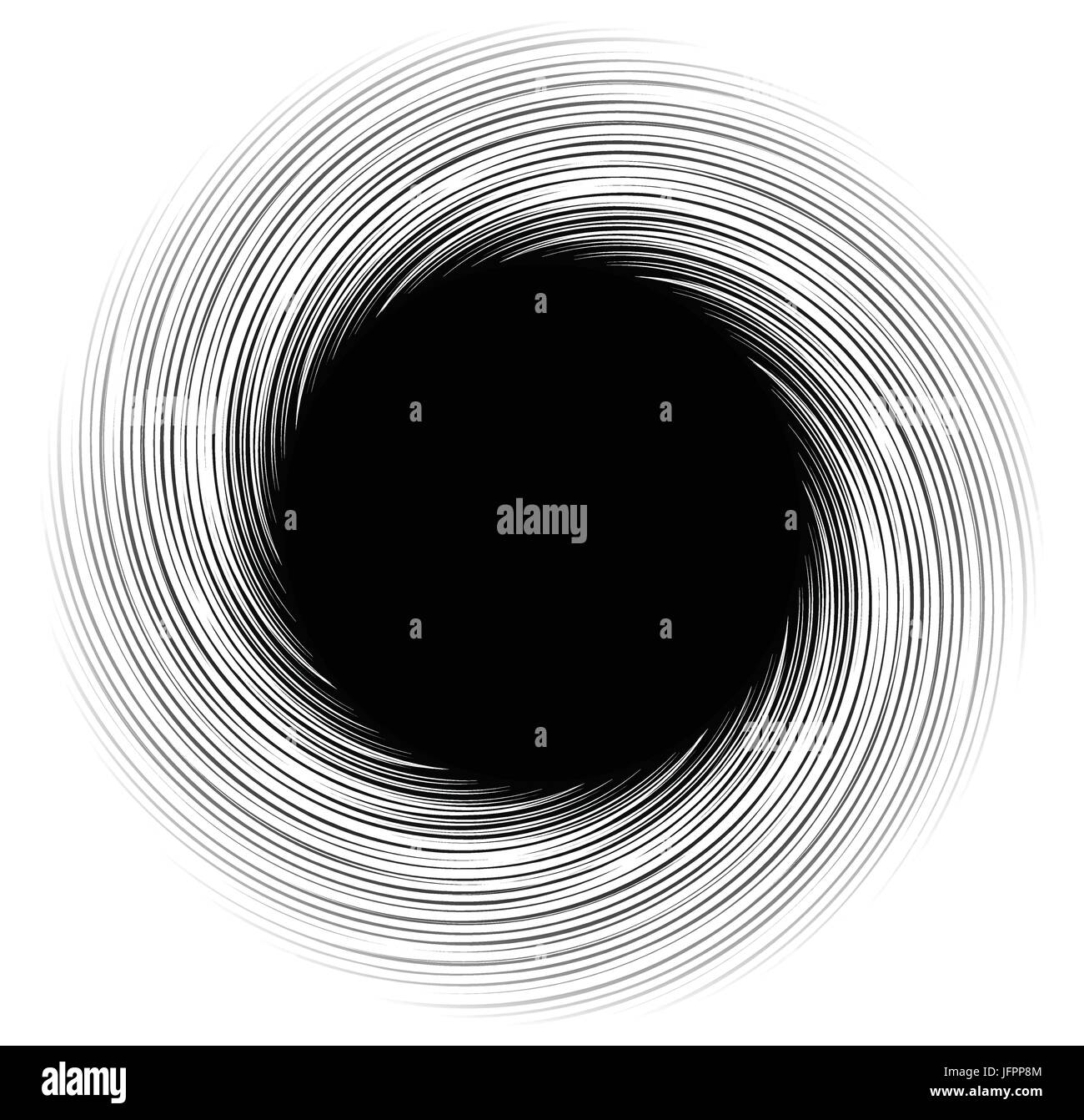 Monochrome spiral geometric. Rotating radial lines abstract design element Stock Vector Image ...