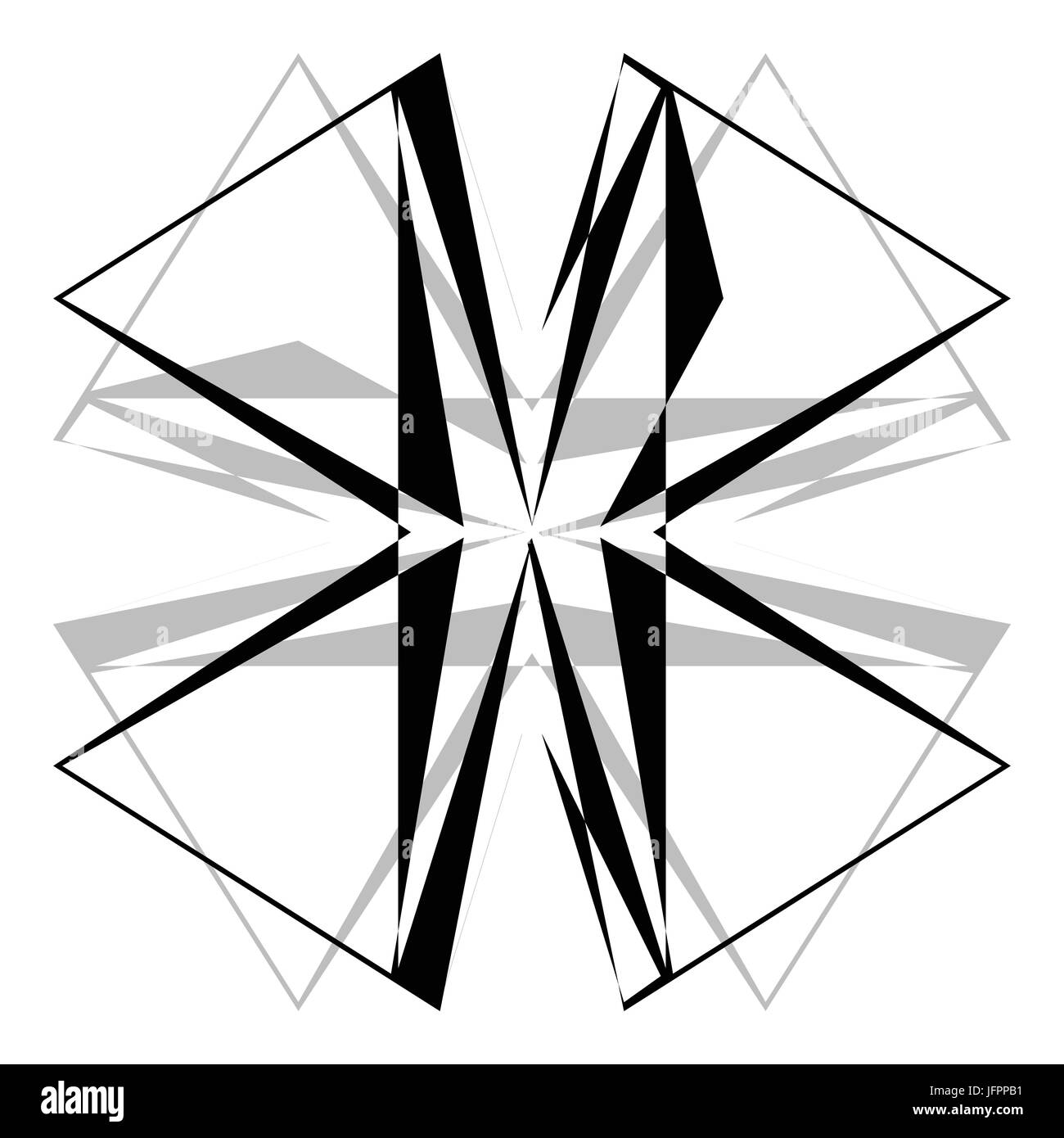 Intersecting lines w/ symmetric geometry. Abstract radial, geometric ...