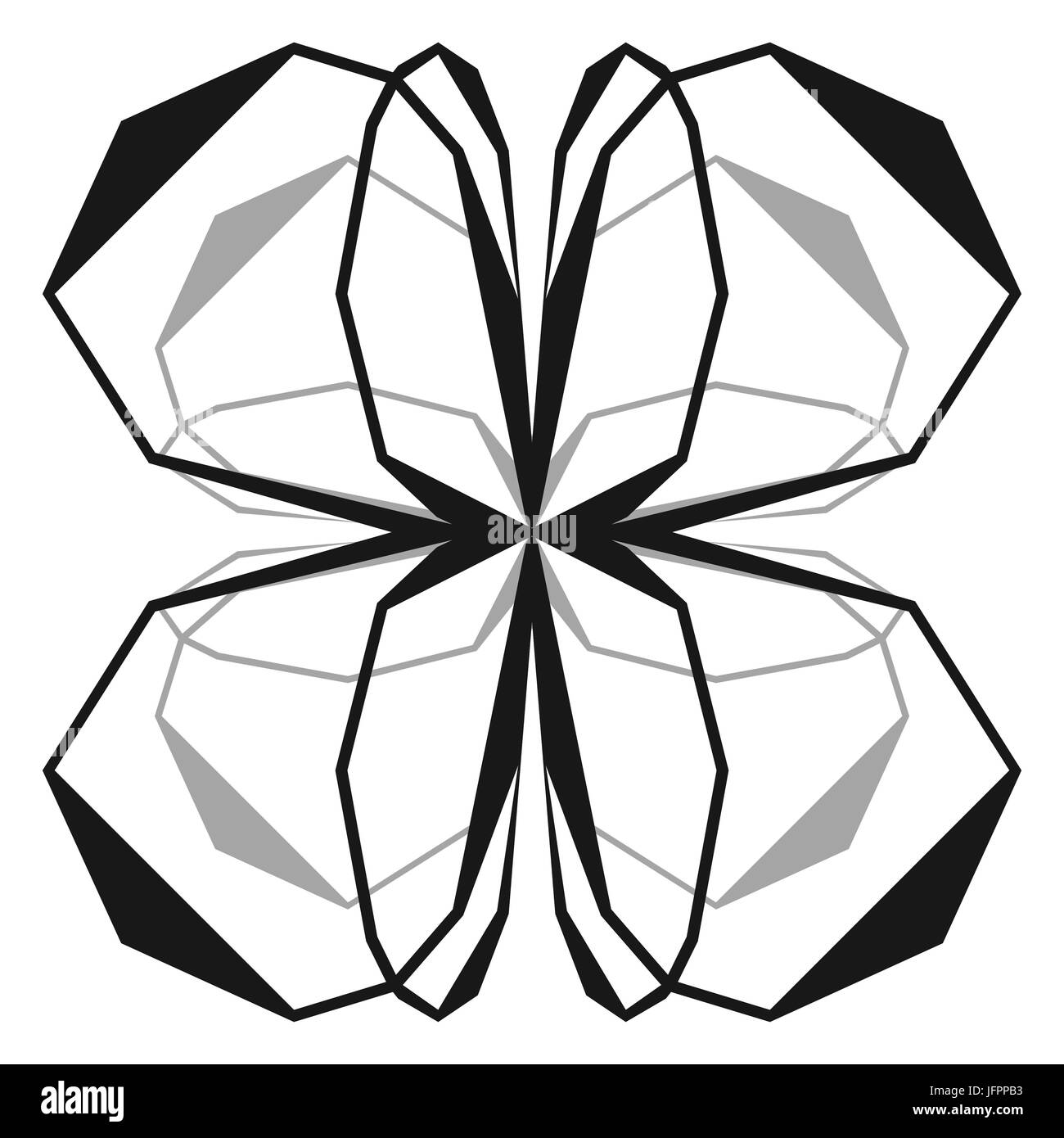 Intersecting lines w/ symmetric geometry. Abstract radial, geometric ...