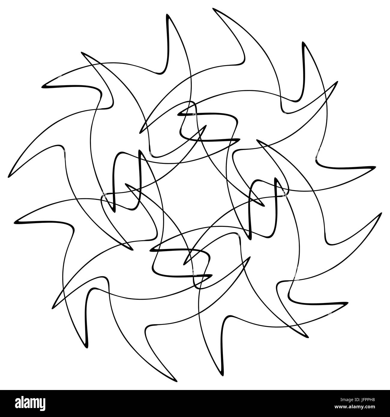 Different linear geometric objects. Random intersecting lines forming ...