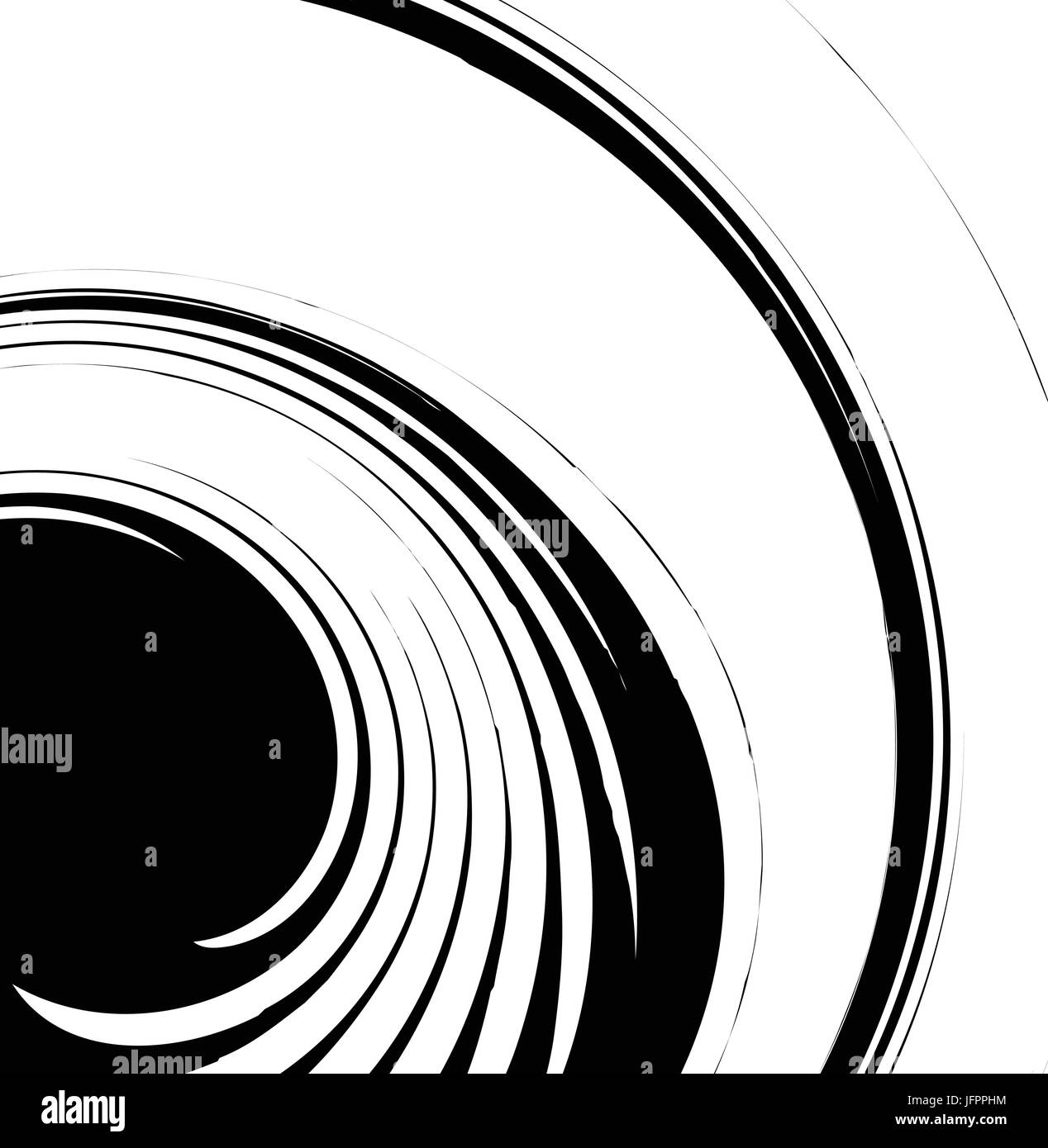 Spiral spreading from corner abstract element. Concentric, circular ...