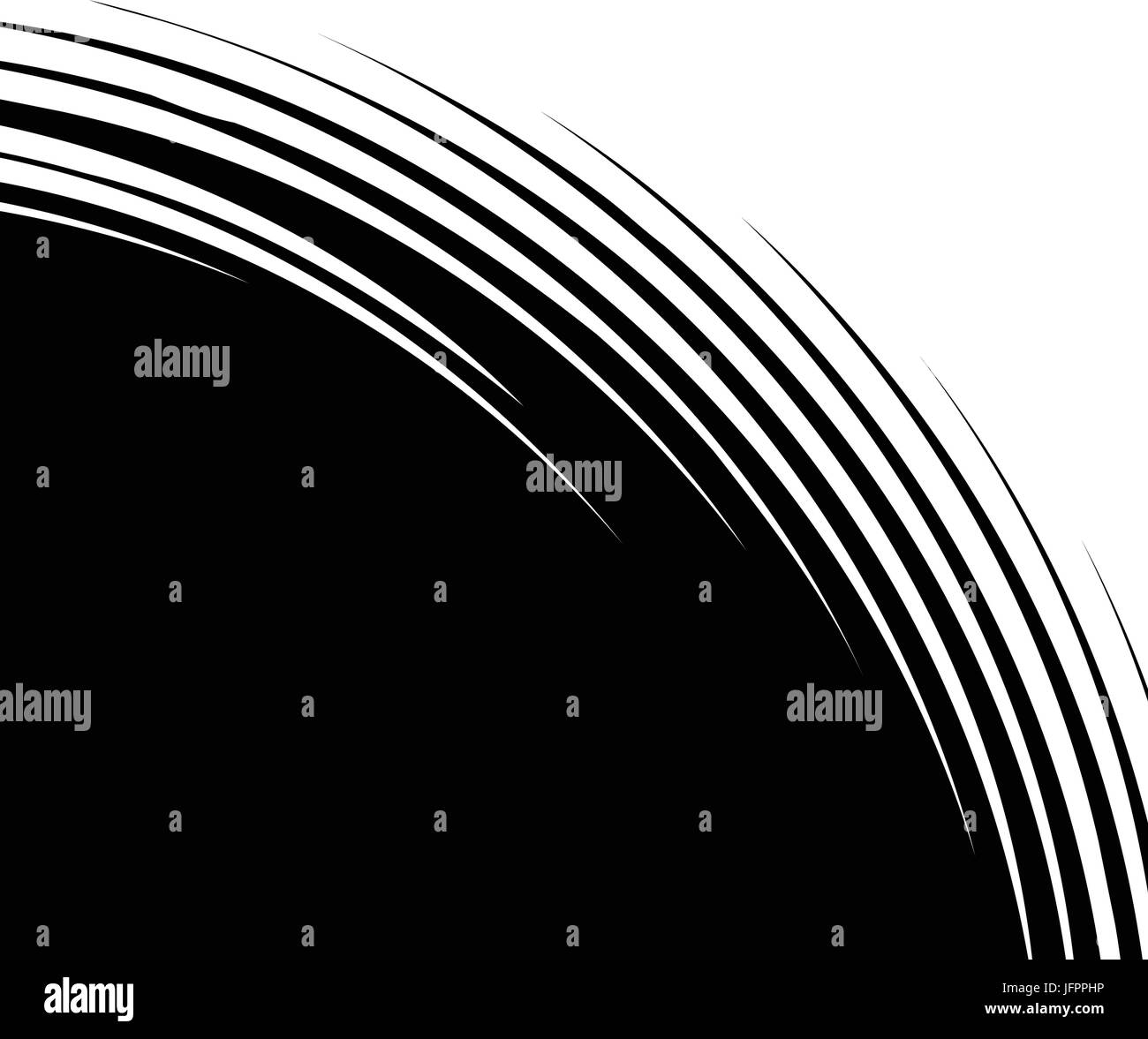 Spiral spreading from corner abstract element. Concentric, circular ...