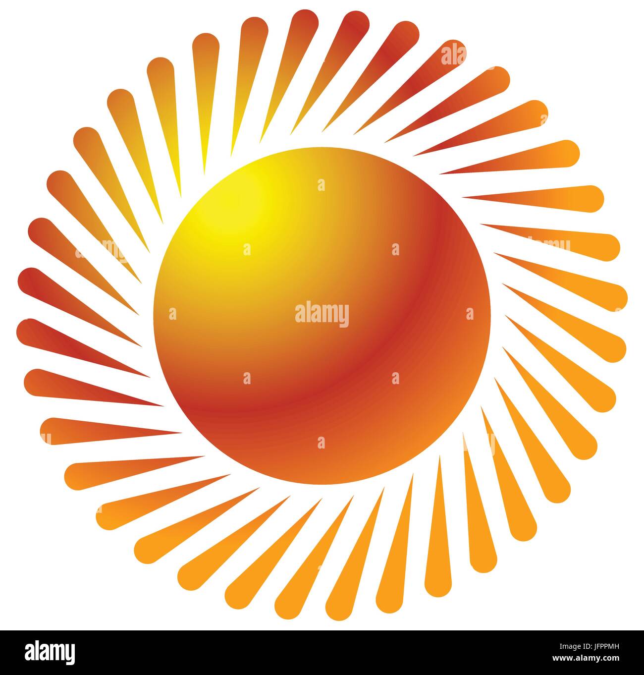 Sun clip-art with warm orange gradient. Sun icon, sun symbol on white ...