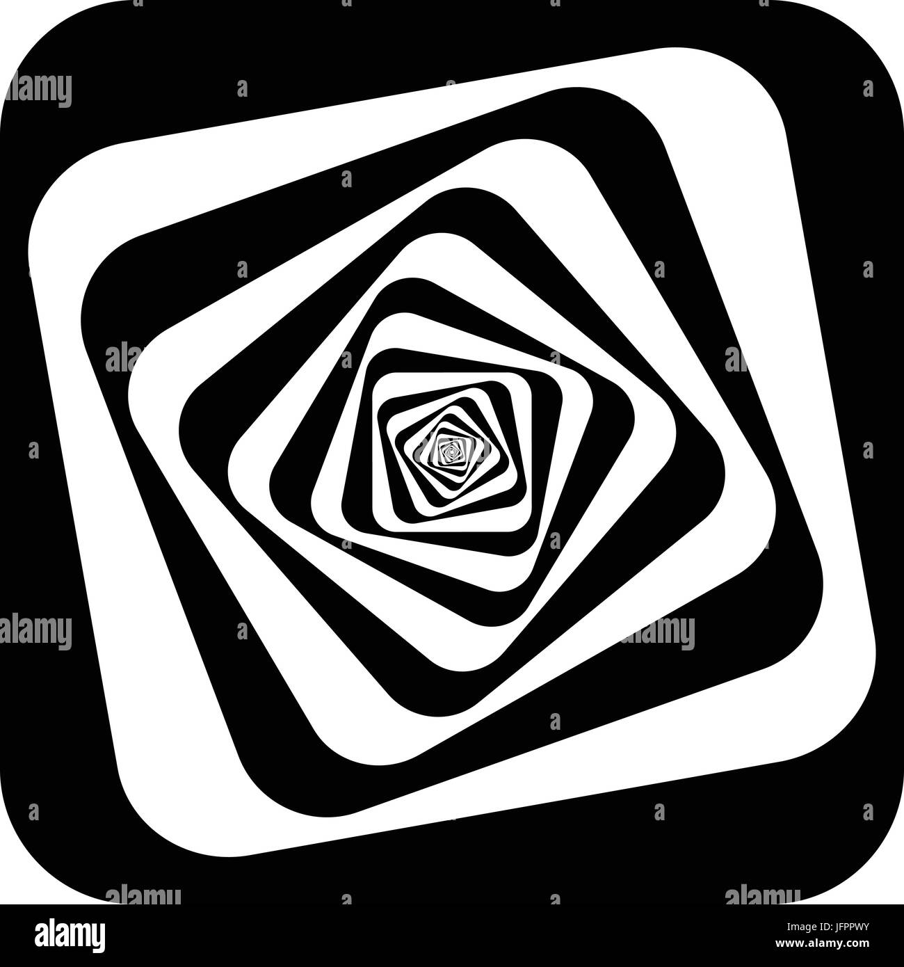 Abstract Geometric Element With Inward Rotating Squares Overlapping