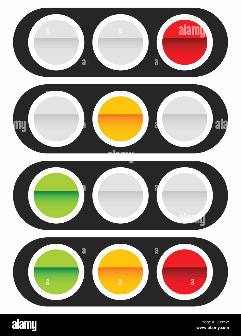Traffic light, traffic lamp icon in set. Semaphore with green, yellow ...