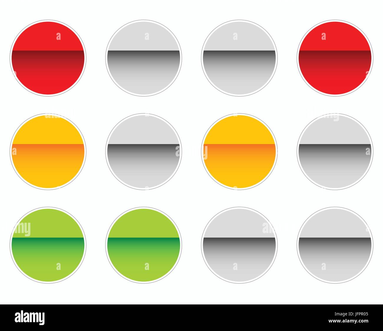 Traffic light, traffic lamp icon in set. Semaphore with green, yellow ...