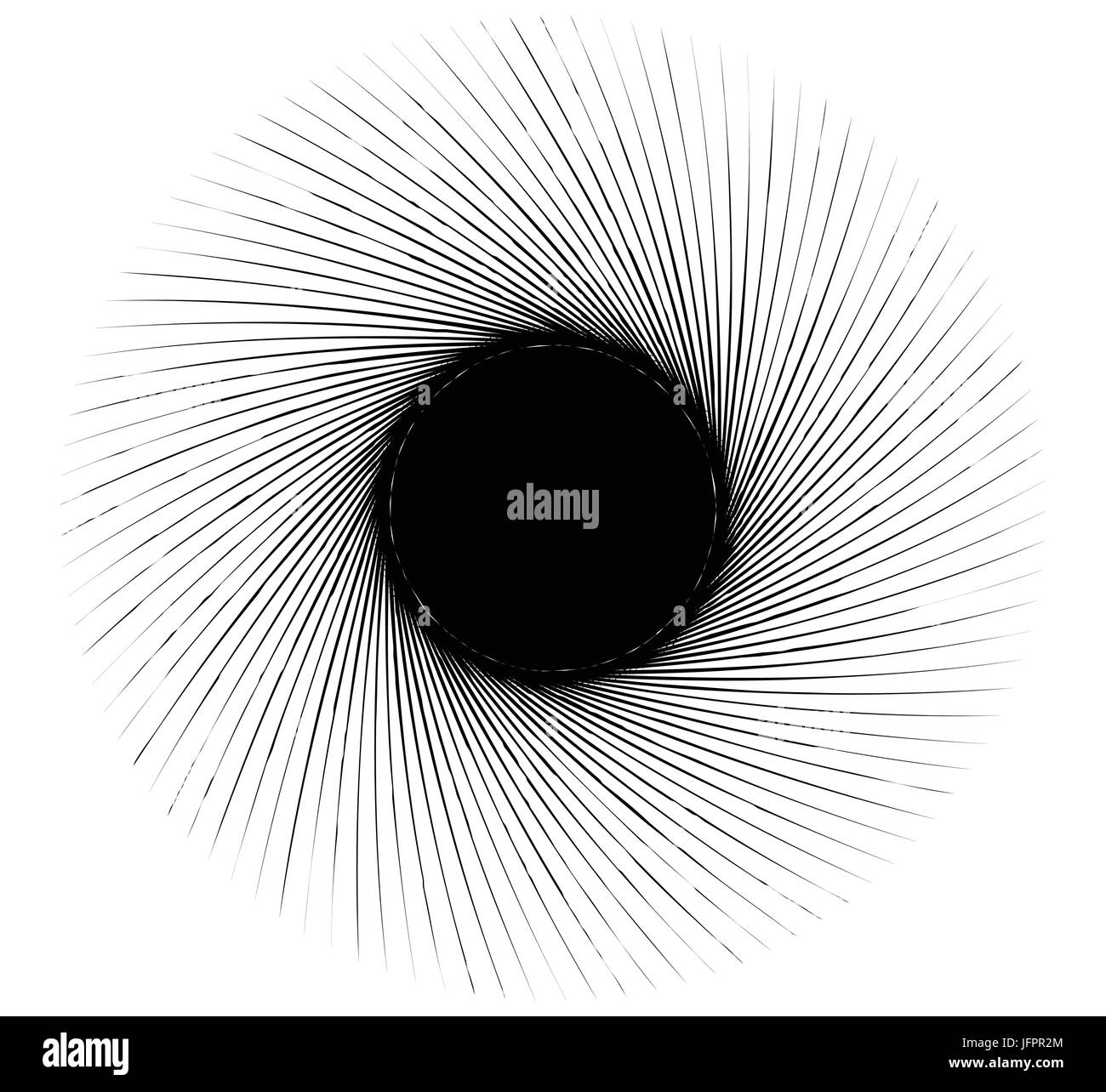 Monochrome spiral geometric. Rotating radial lines abstract design element Stock Vector Image ...