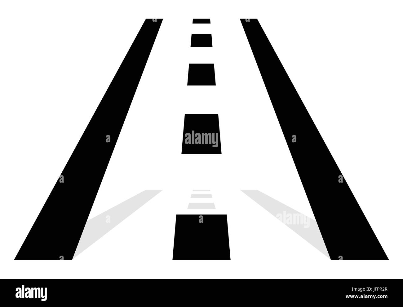 Road symbol, road icon. Straight road in perspective. Traffic ...