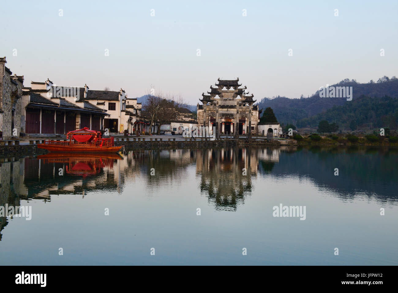 The UNESCO World Heritage ancient village of Xidi, Anhui, China Stock ...