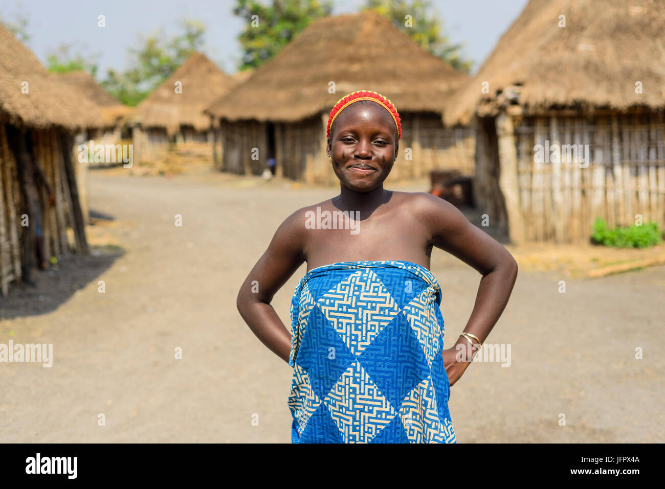 Holi woman in Benin Stock Photo - Alamy