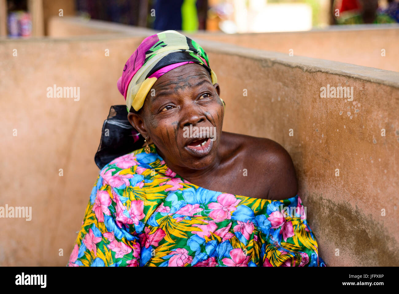 Holi woman in Benin Stock Photo - Alamy