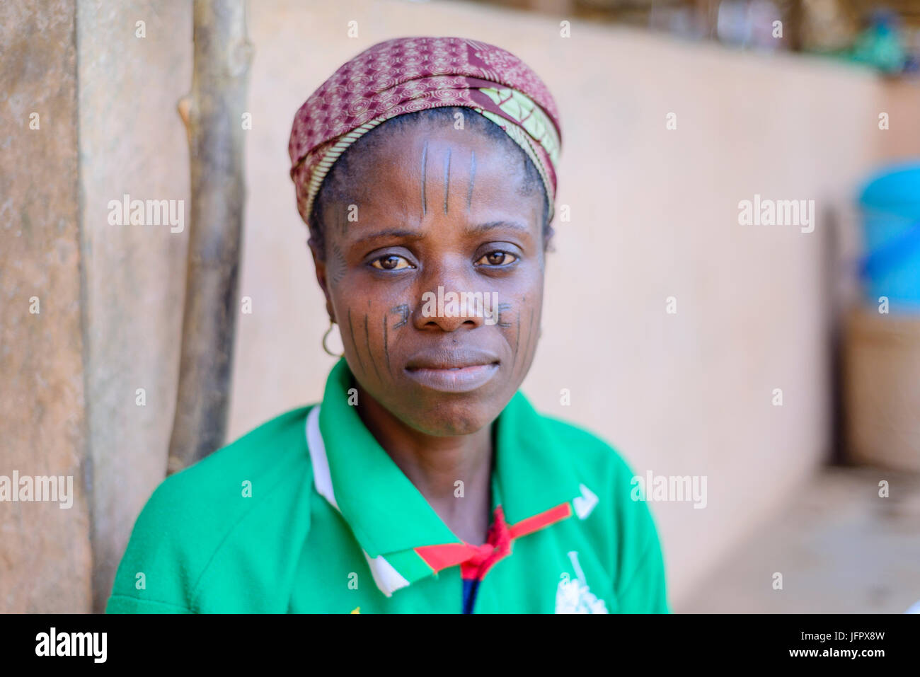 Holi woman in Benin Stock Photo - Alamy