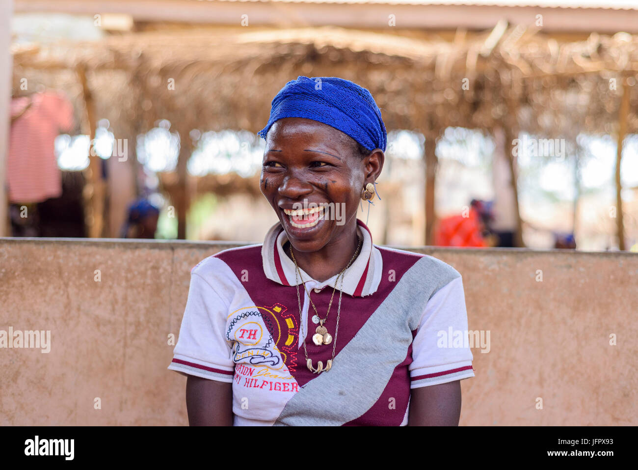 Holi woman in Benin Stock Photo - Alamy