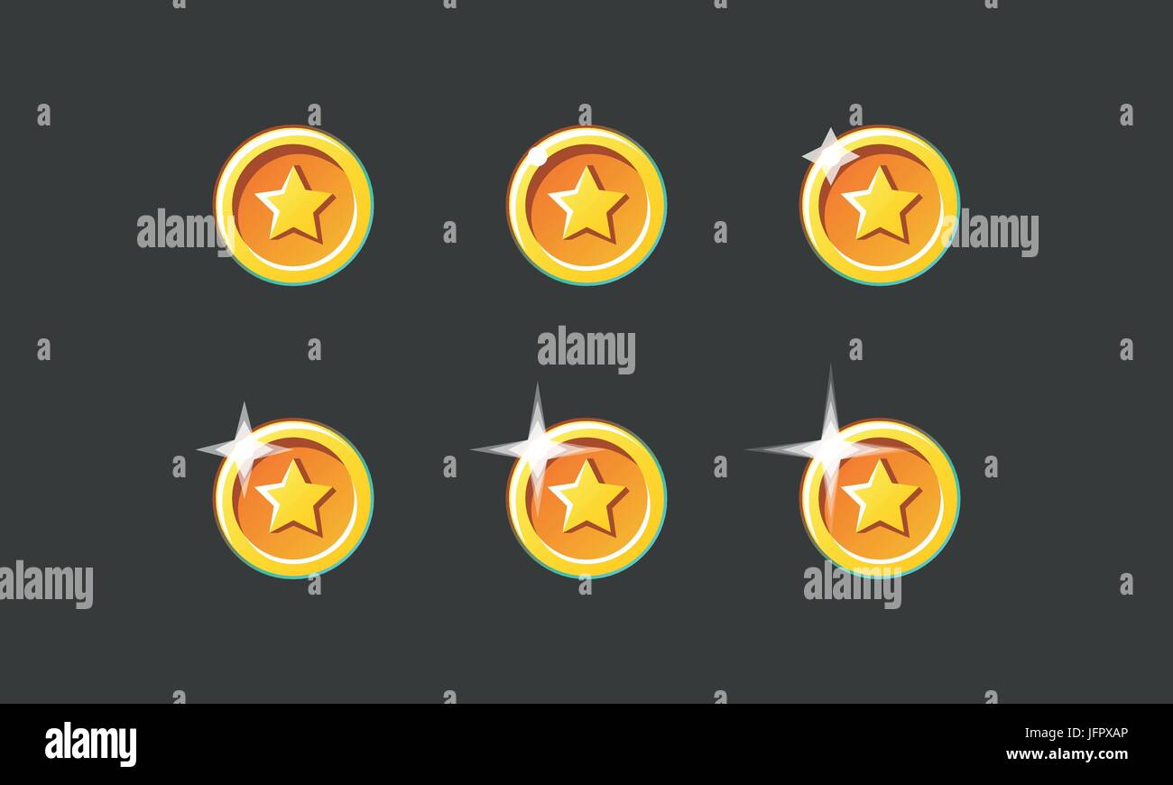 Coin shapes set, isolatet vector game assets, ready for animations ...