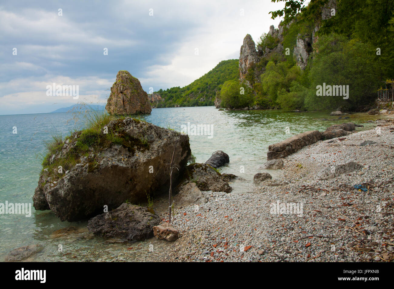 Village Trpejca at Lake Ohrid Stock Photo - Alamy