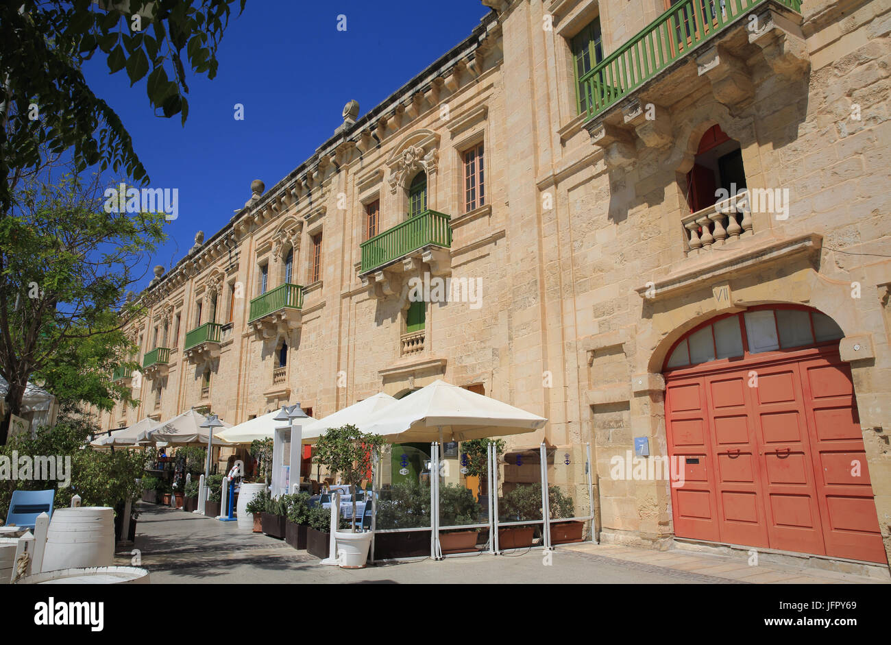 The 19th century warehouses, on Pinto Wharf, on Valletta Waterfront ...