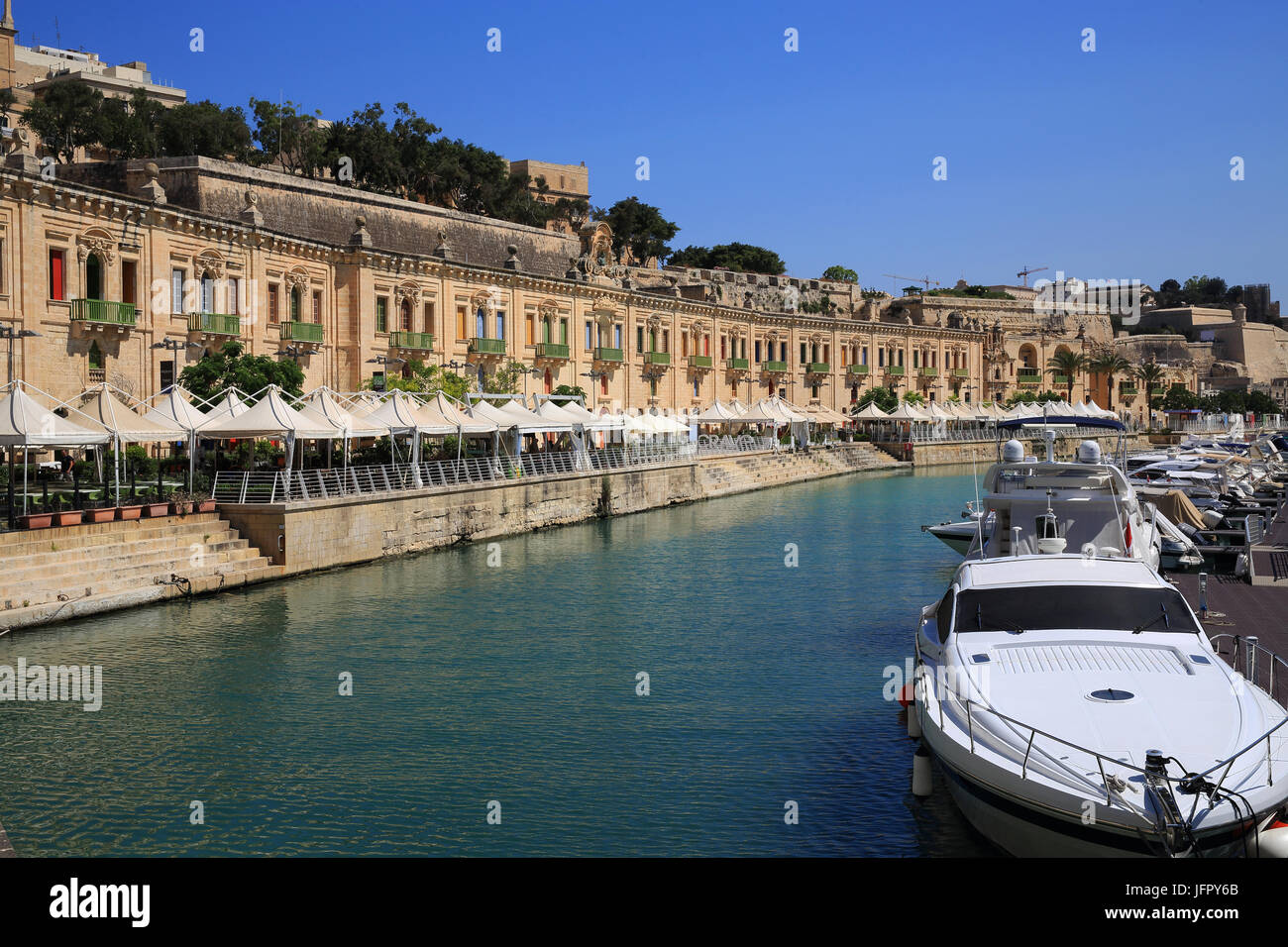 The 19th century warehouses, on Pinto Wharf, on Valletta Waterfront ...