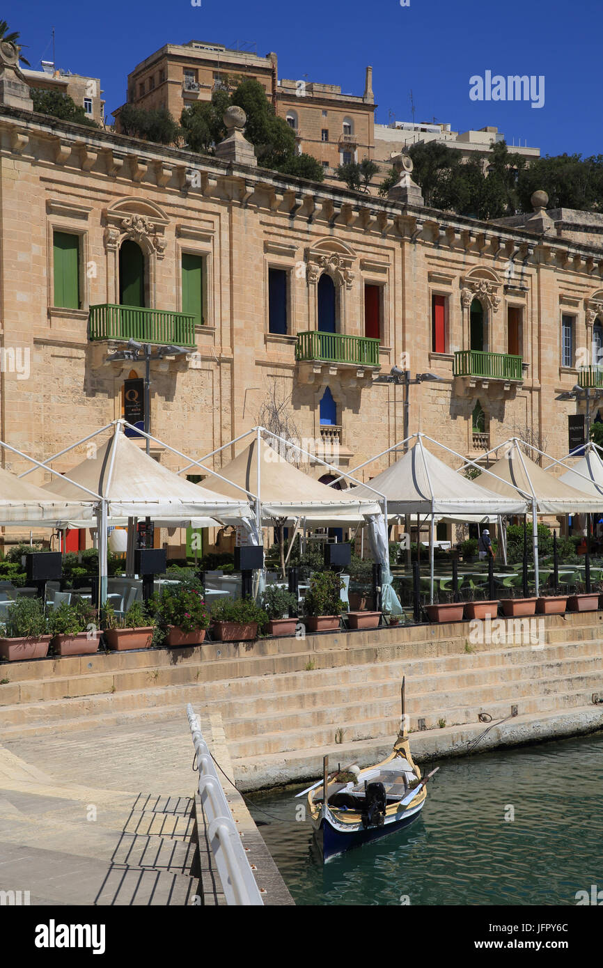 The 19th century warehouses, on Pinto Wharf, on Valletta Waterfront ...