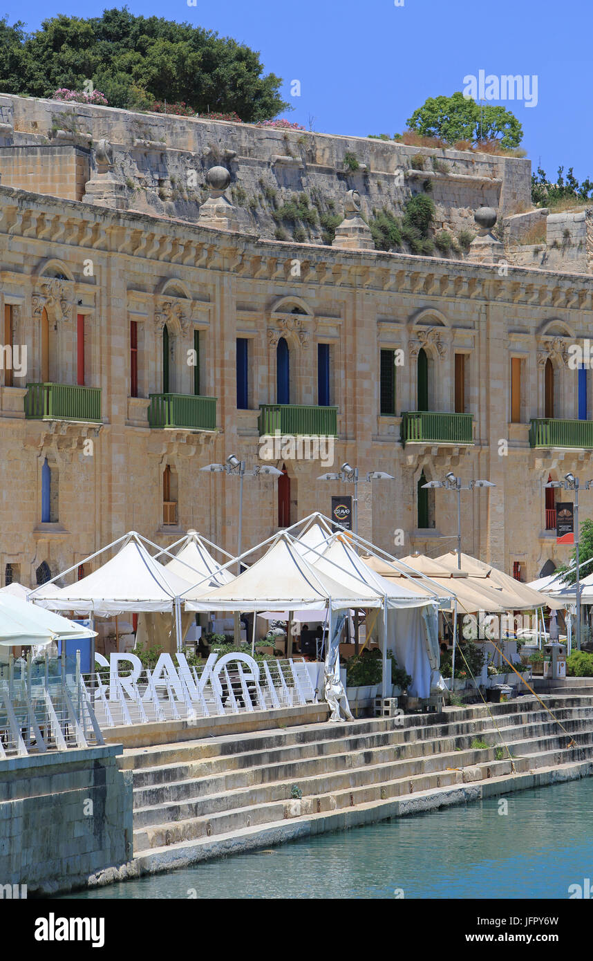 The 19th century warehouses, on Pinto Wharf, on Valletta Waterfront ...