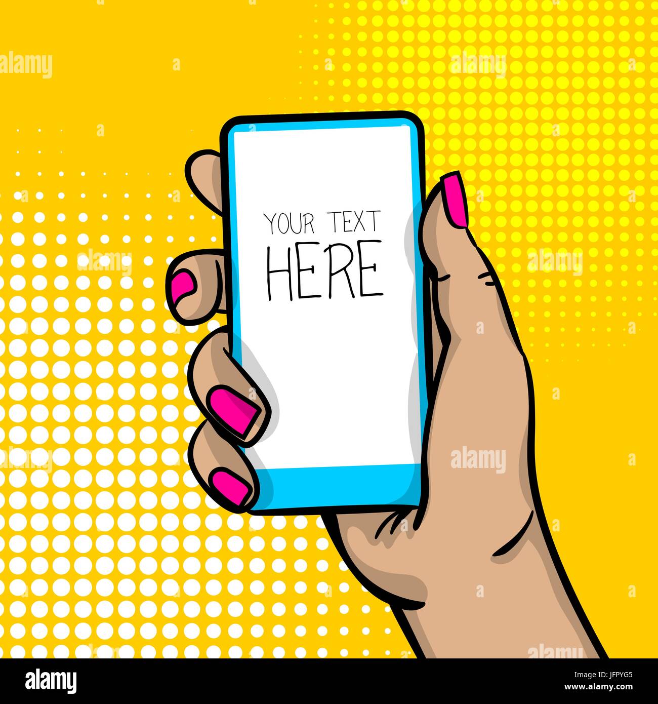 Woman smartphone screen speech hi-res stock photography and images - Alamy
