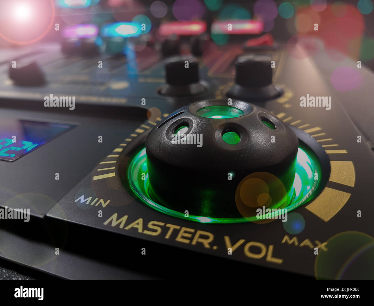 Close-up of DJ mixing console in a disco night club Stock Photo - Alamy