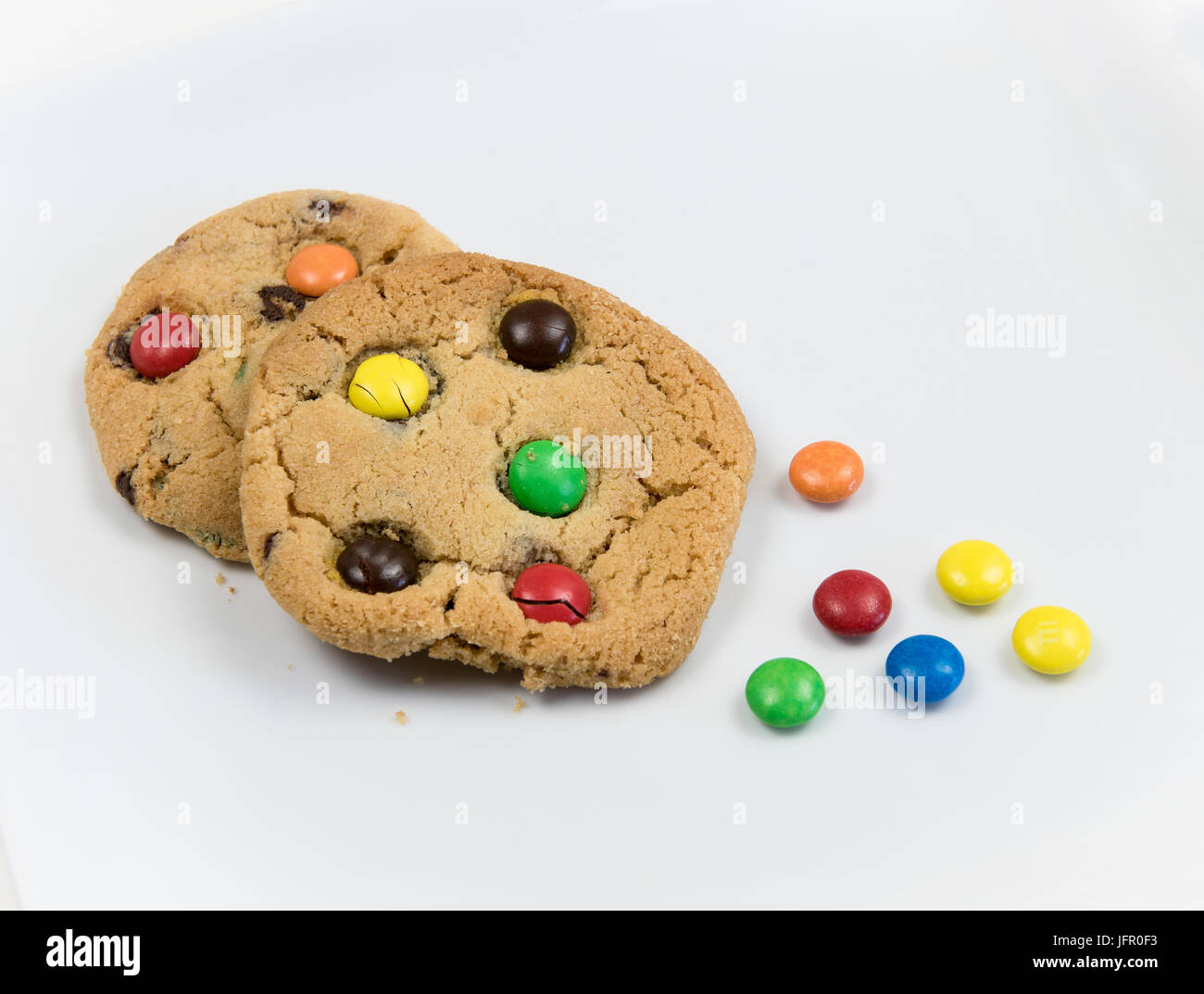 Delicious homemade sweet cookies with colorful chocolate sweets Stock ...