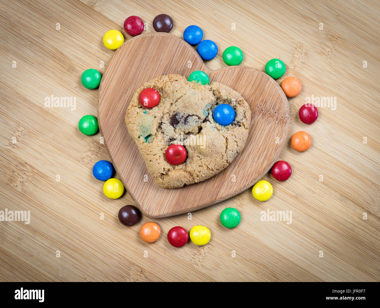 Delicious homemade sweet cookies with colorful chocolate sweets ...