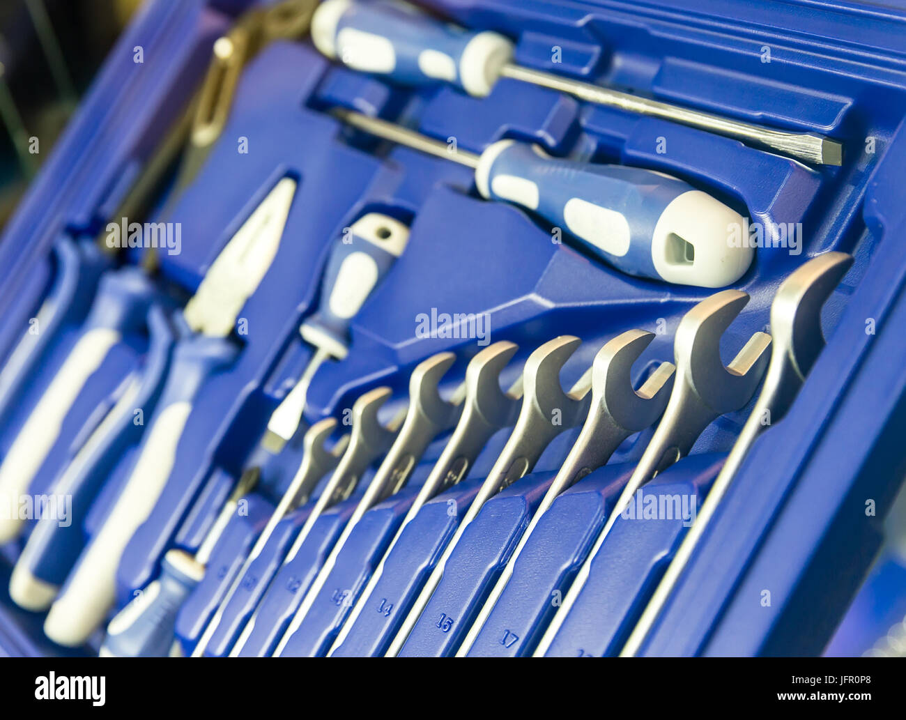Professional toolbox for workshop and car repair. Service tools closeup ...