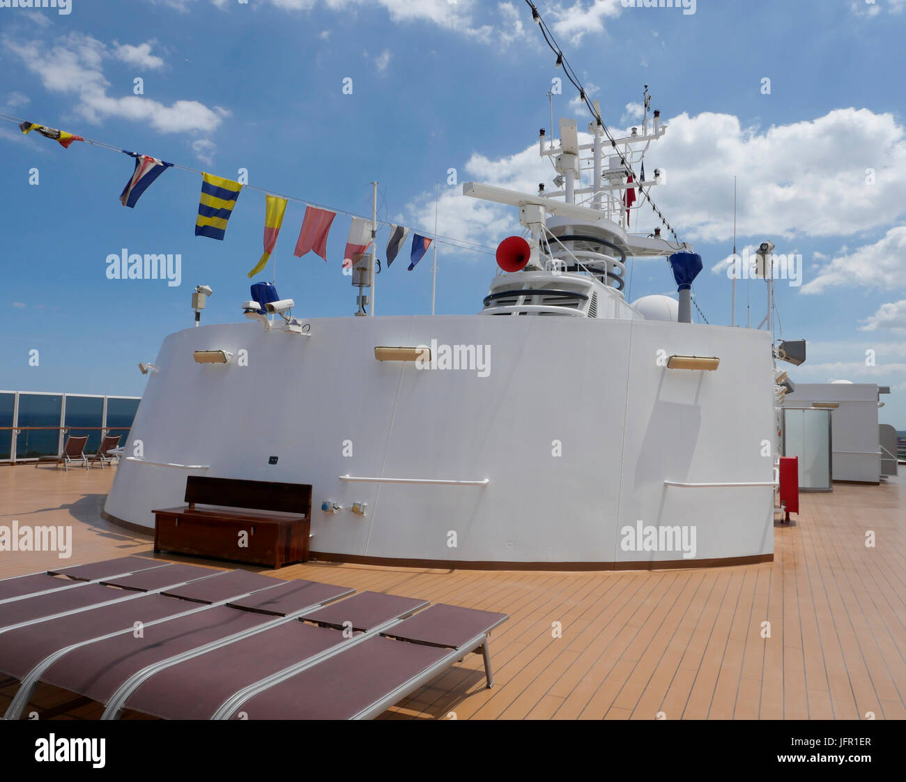 The Top Deck Of Holland America Cruise Ship MS Eurodam With Port Signal ...