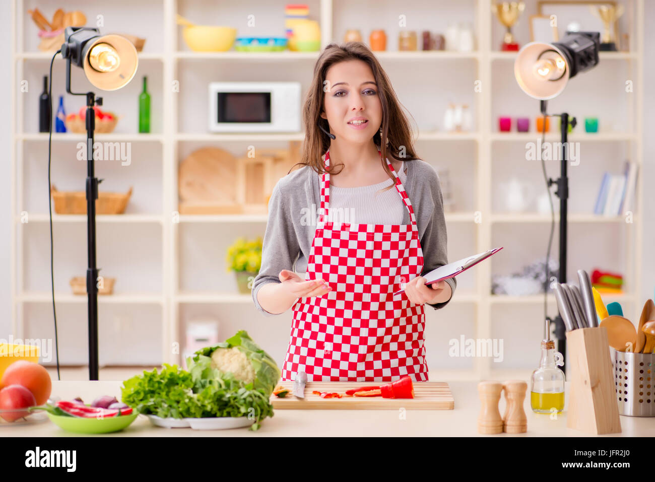Food cooking tv show in the studio Stock Photo - Alamy