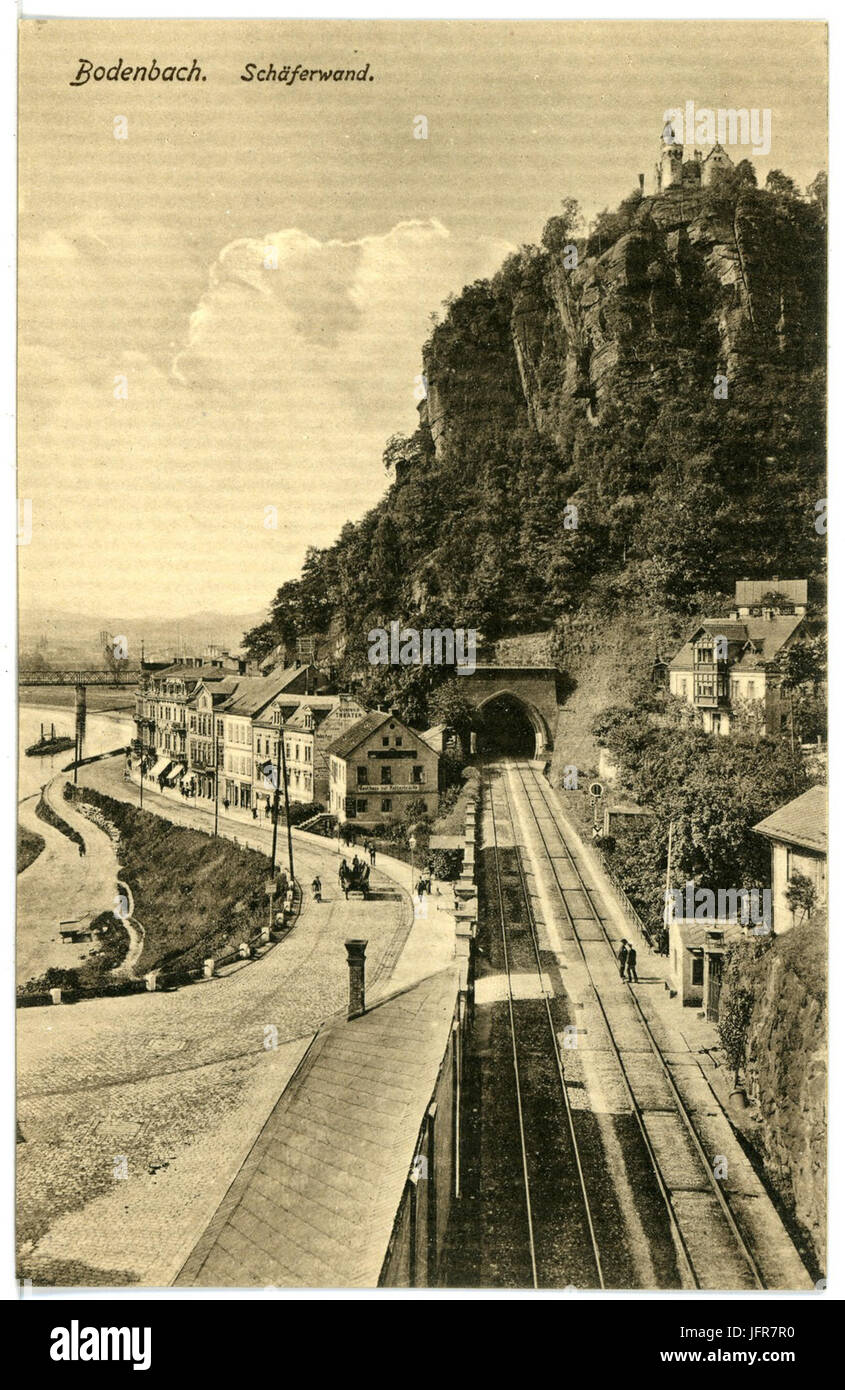 16284-Bodenbach-1913-Schäferwand und Eisenbahntunnel-Brück & Sohn ...