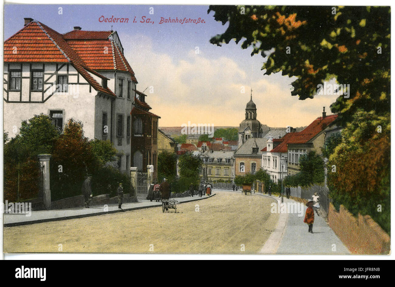 16892-Oederan-1913-Bahnhofstraße-Brück & Sohn Kunstverlag Stock Photo ...