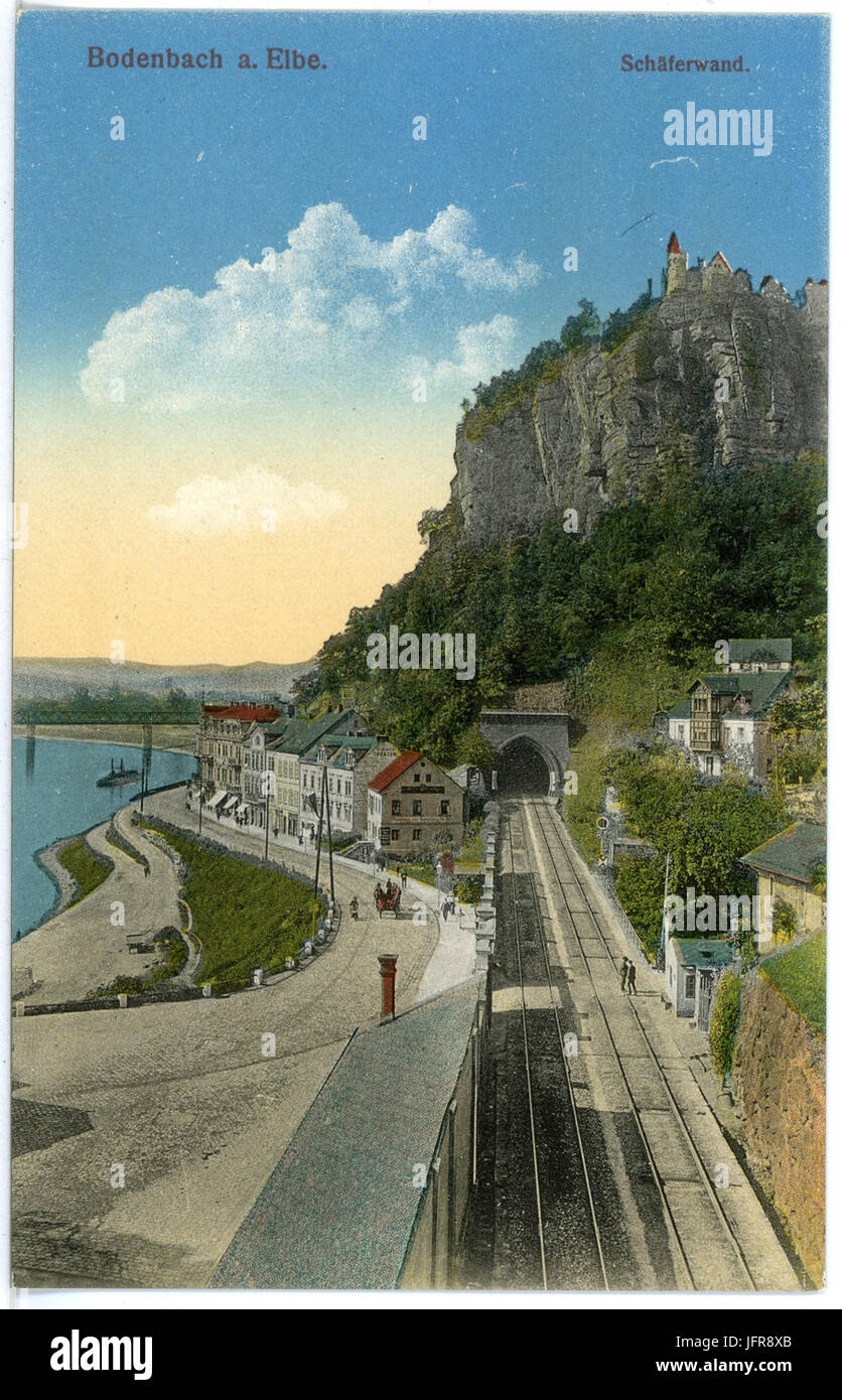 17007-Bodenbach-1913-Schäferwand und Eisenbahntunnel-Brück & Sohn ...
