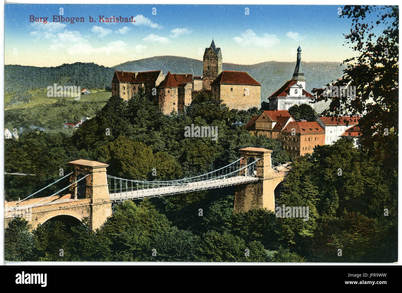17653-Elbogen-1914-Burg und Brücke-Brück & Sohn Kunstverlag Stock Photo ...
