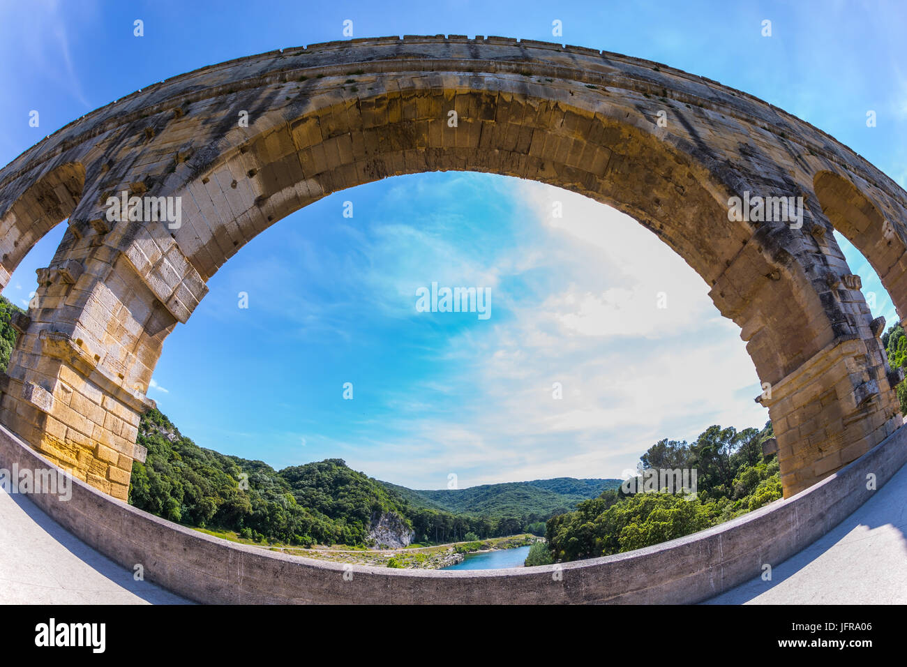 One bridge span is photographed lens Fisheye Stock Photo - Alamy