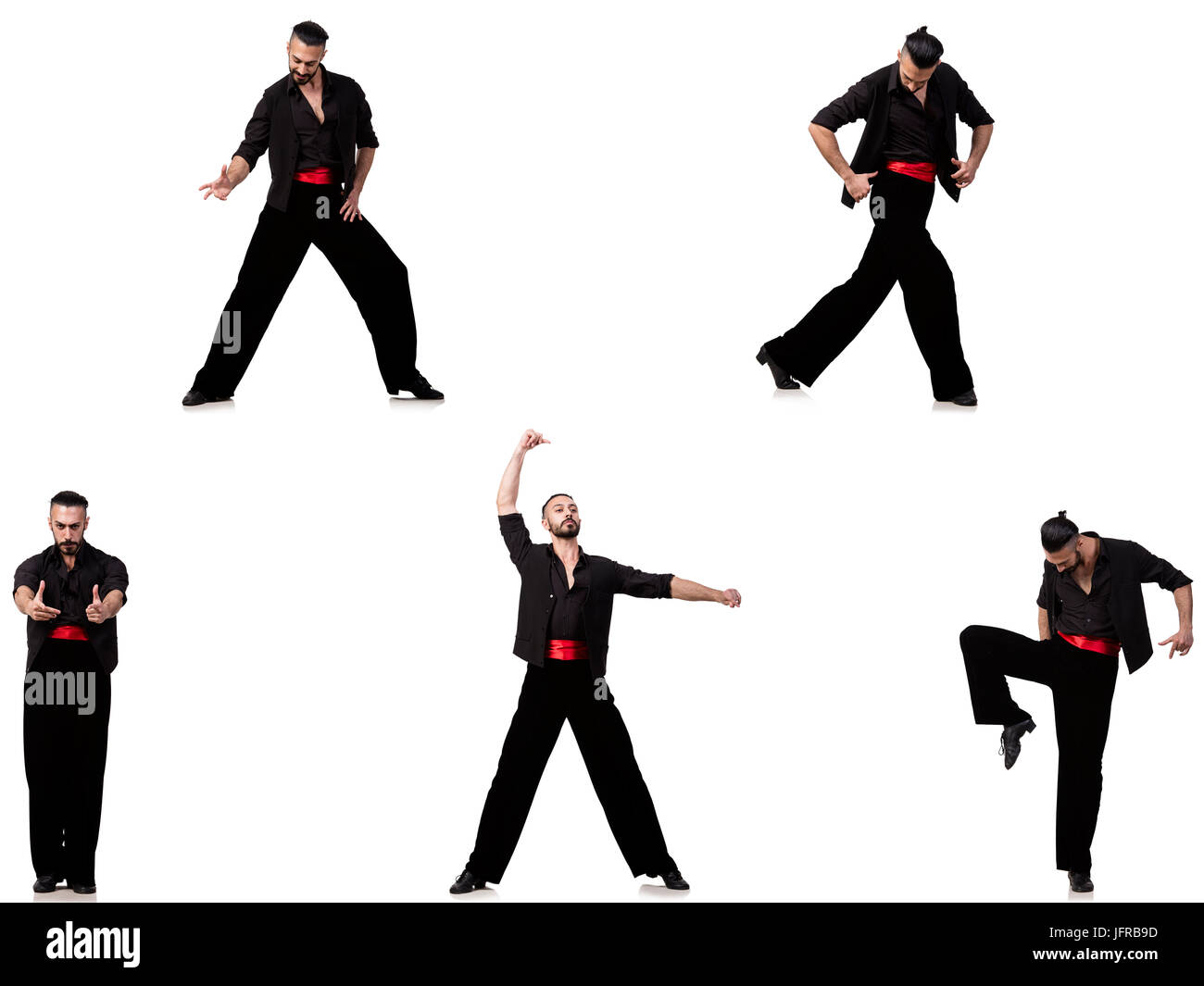 The spanish dancer in various poses on white Stock Photo - Alamy