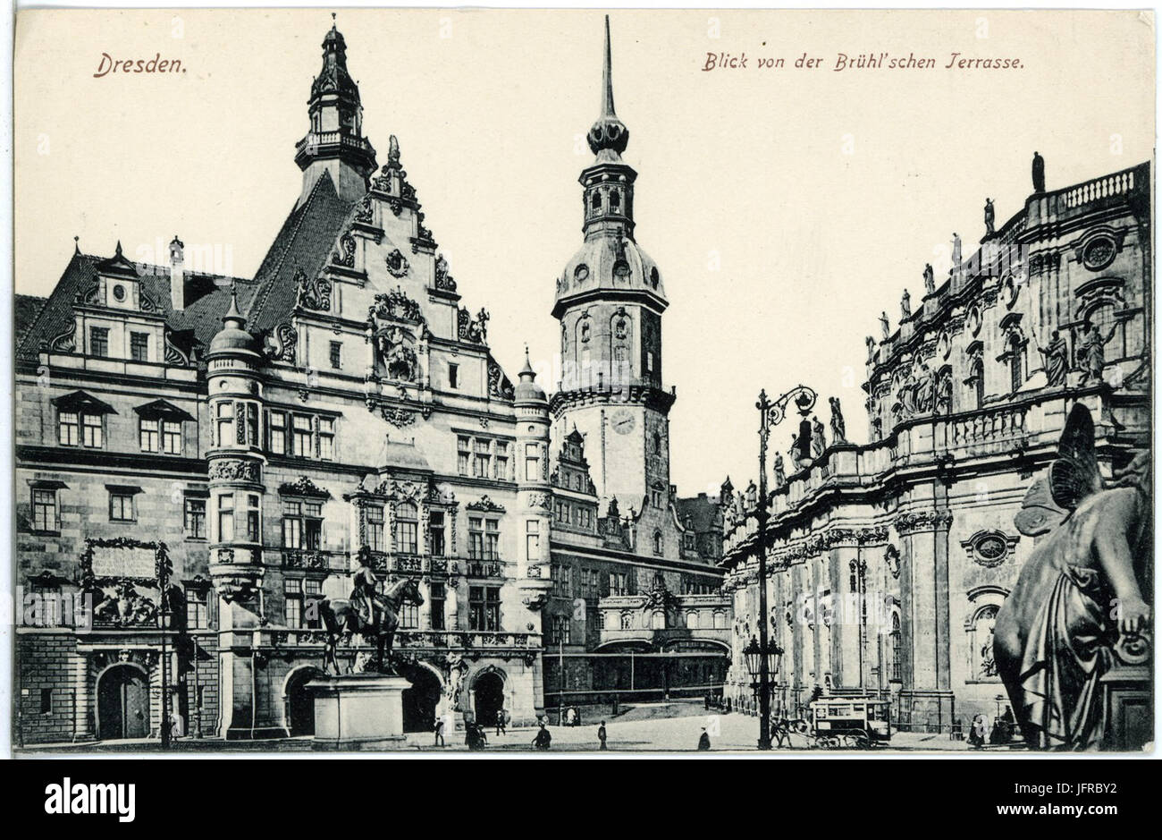 18909-Dresden-1915-Schloß und Hofkirche von der Brühlschen Terrasse ...
