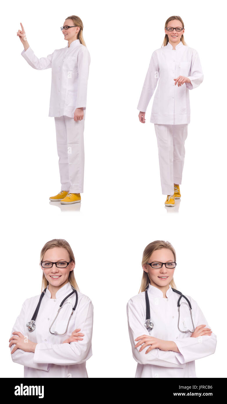 The woman doctor isolated on the white Stock Photo - Alamy
