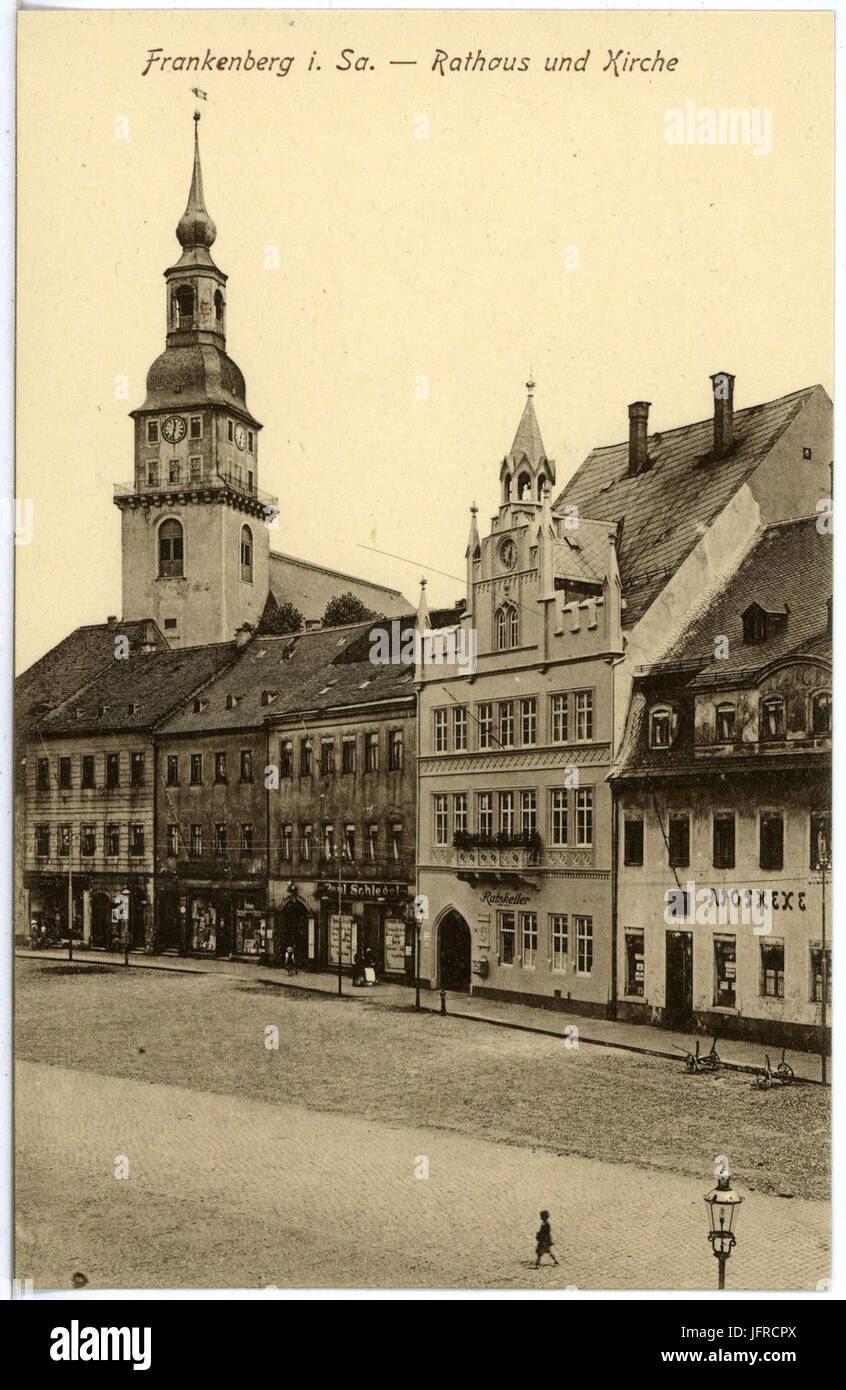 19447-Frankenberg-1915-Rathaus mit Kirche-Brück & Sohn Kunstverlag ...