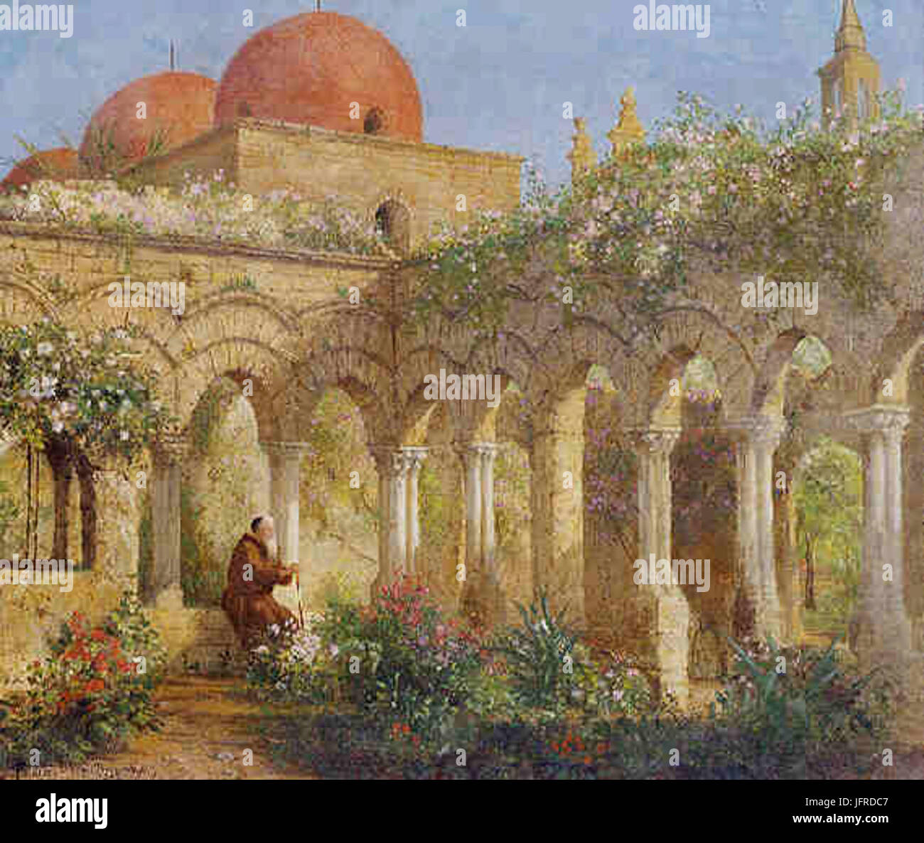 The Lonely Monk oil on canvas painting by Enoch Wood Perry Jr Stock ...